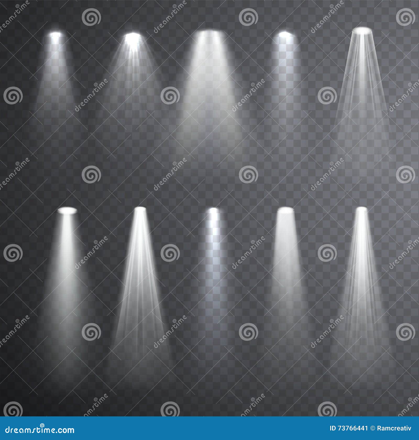 Bright White Light Beam. Glowing Light Effects Isolated on Check Stock ...