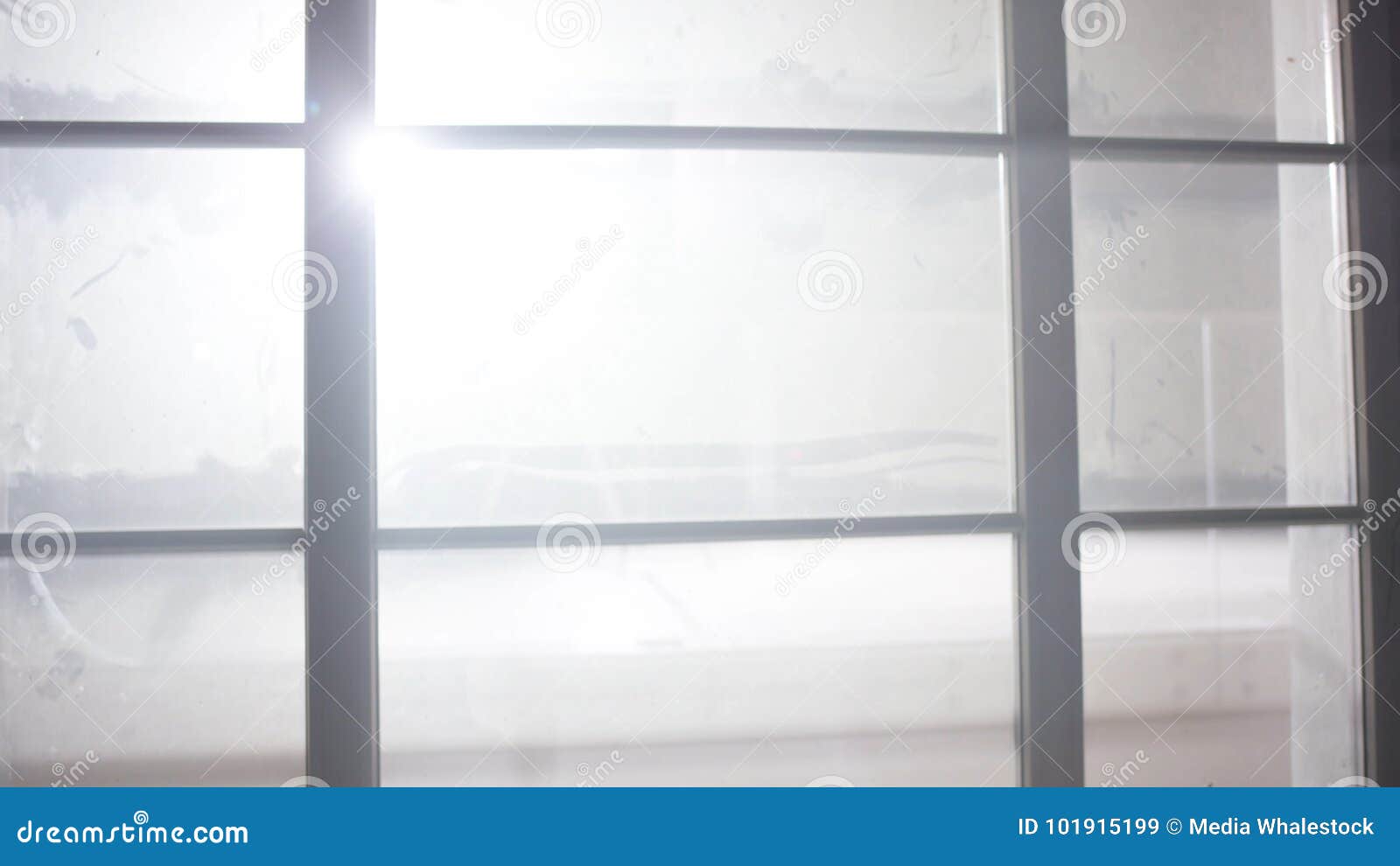 Bright White Light Outside the Window. Spotlight Outside the Window ...