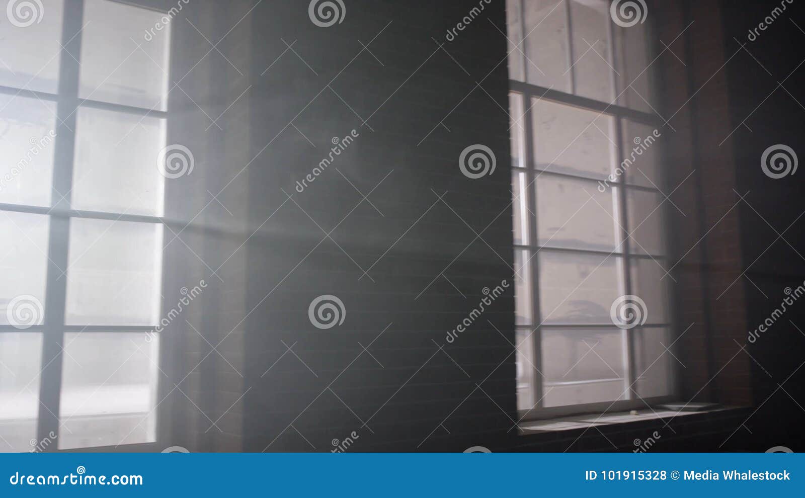 Bright White Light Outside the Window. Spotlight Outside the Window ...