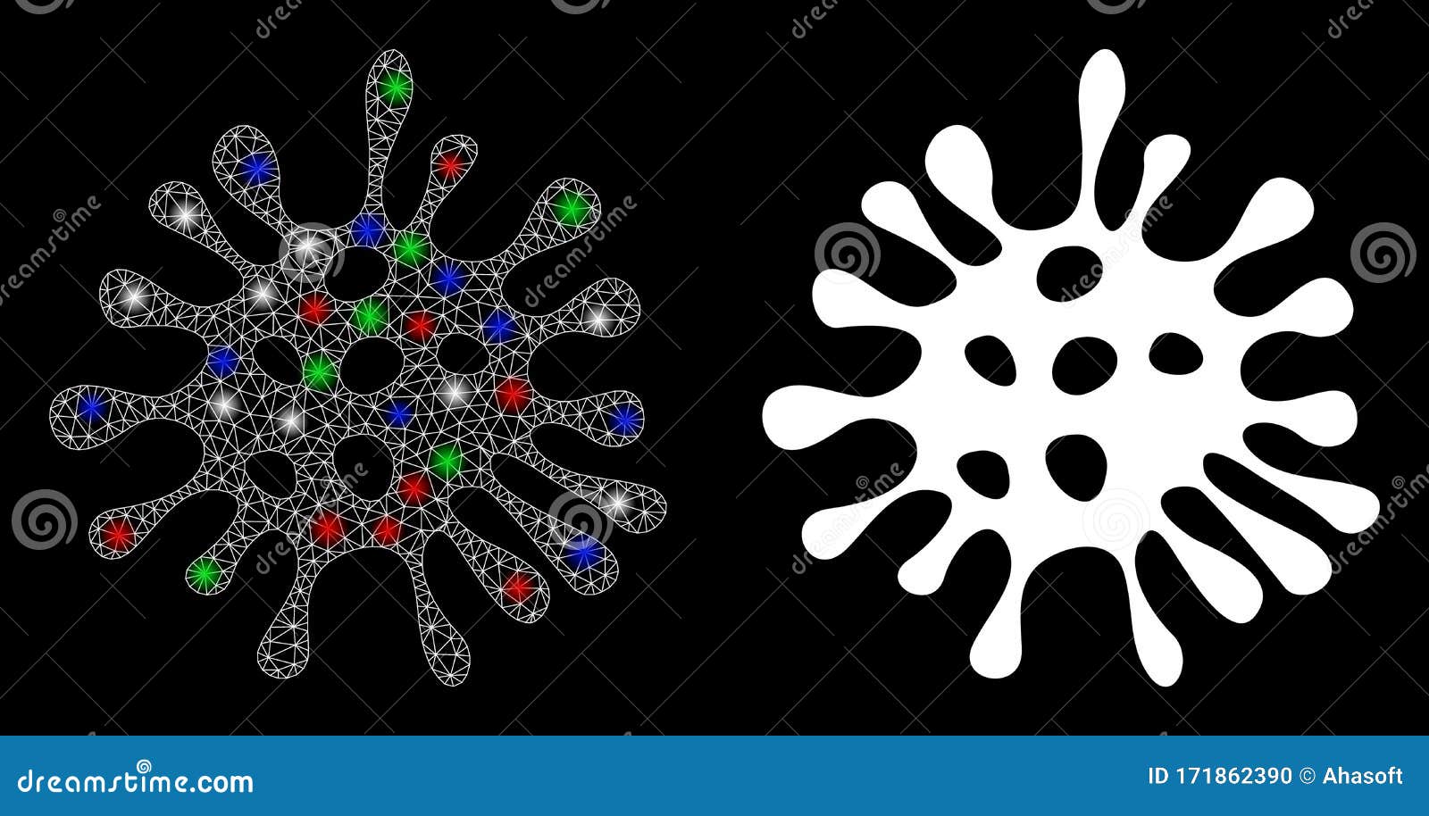 Flare Mesh 2D Microbe with Flare Spots Stock Vector - Illustration of ...