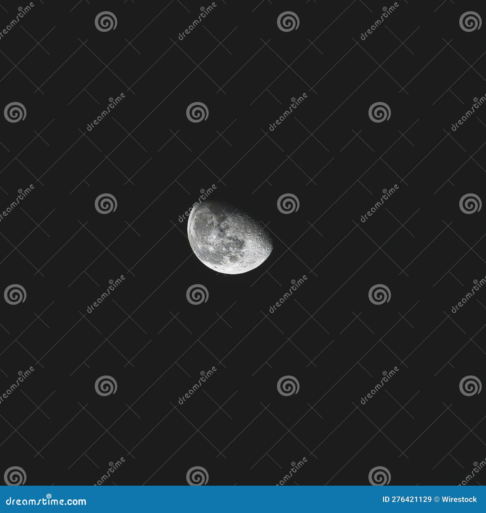 Bright White Moon is Illuminated Against a Backdrop of Black Night Sky ...