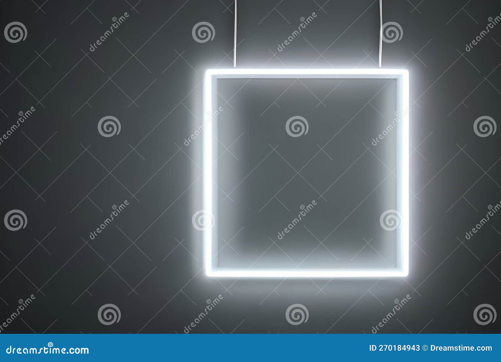 Bright White Rectangle Neon at the Wall Backdrop and Background Stock ...