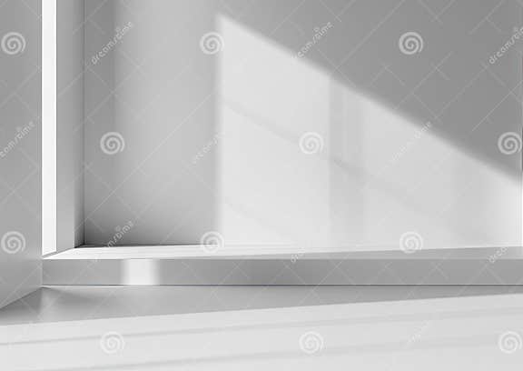 A Bright White Room Featuring a Window and a Distinct Shadow on the ...