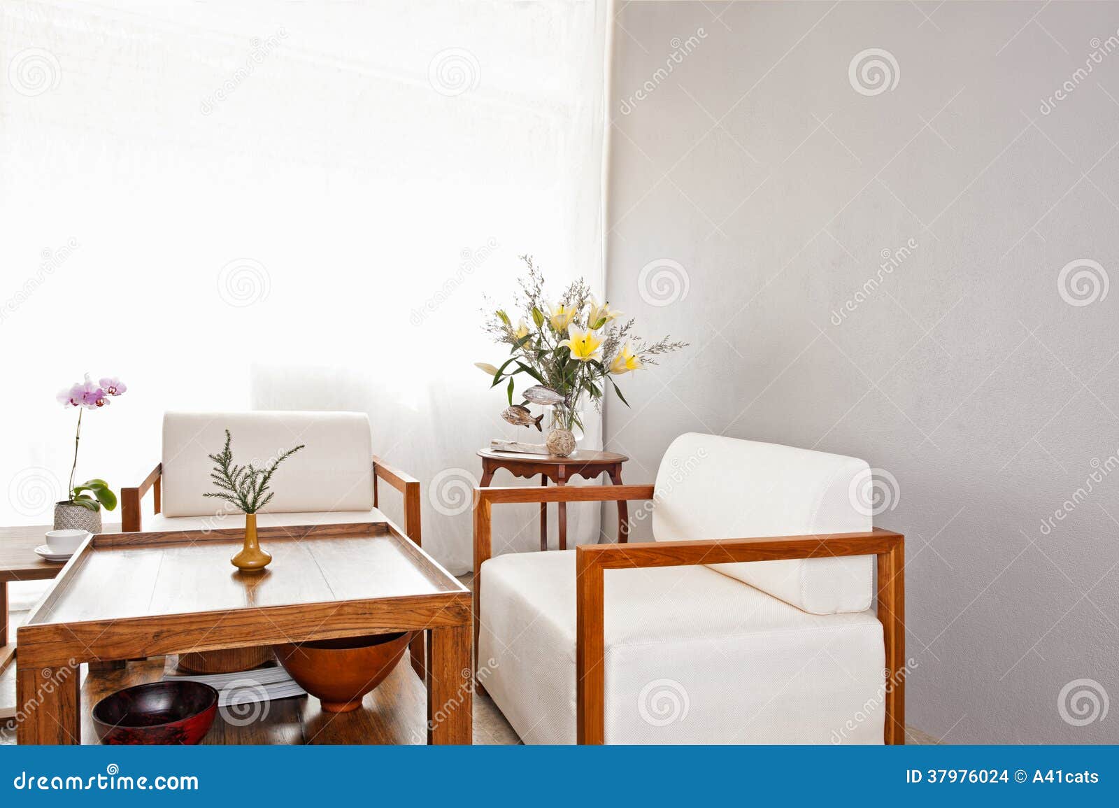 Bright White Seater in Lounge Area Stock Photo - Image of bright ...