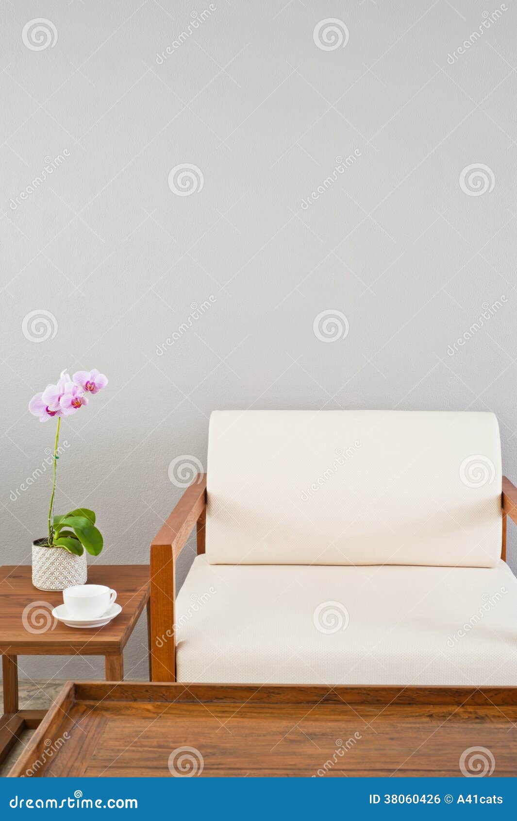 Bright White Seater in Lounge Area Stock Photo - Image of comfortable ...