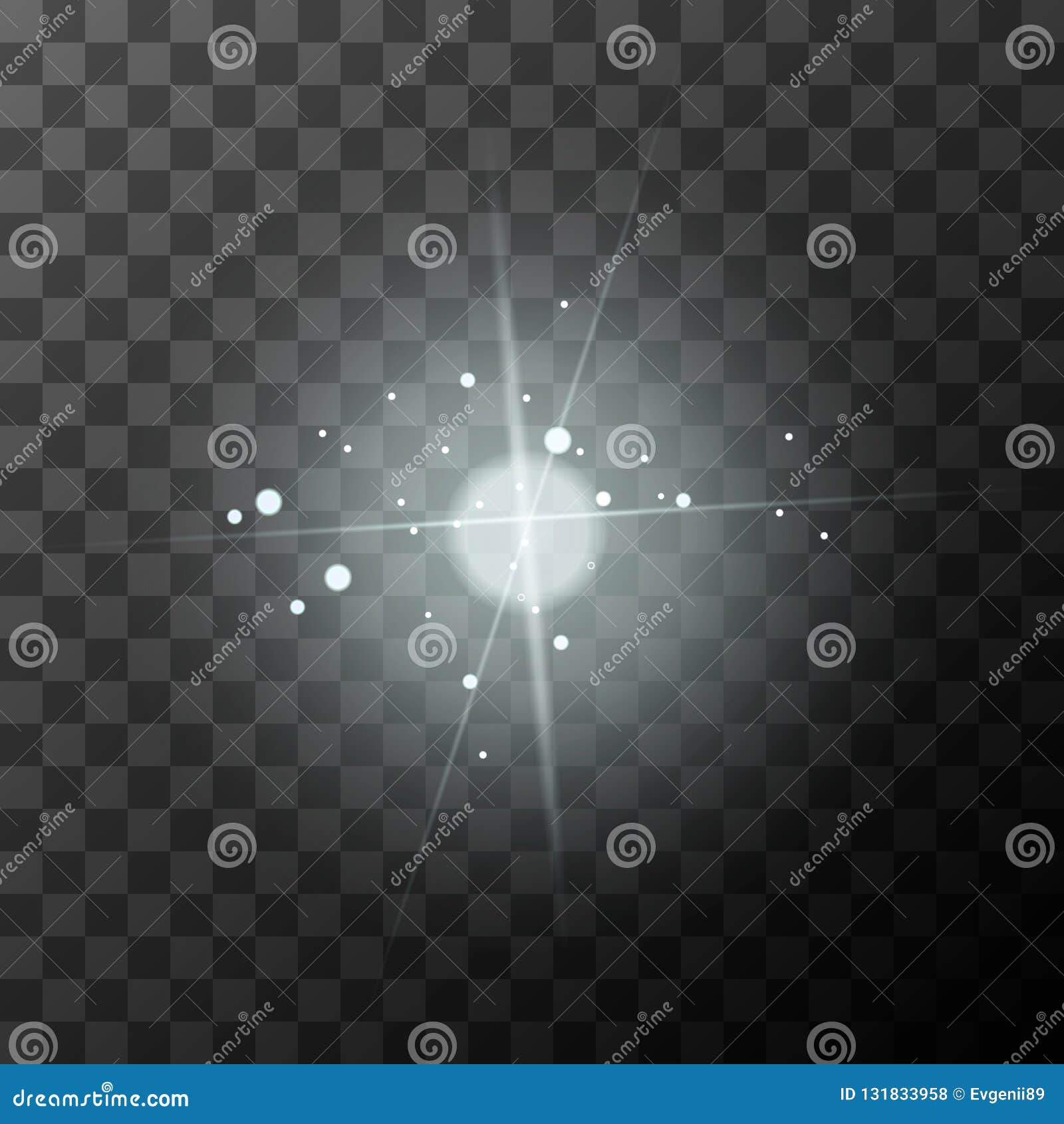 Bright White Sparkles with Magic Light Rays on Transparent Background ...