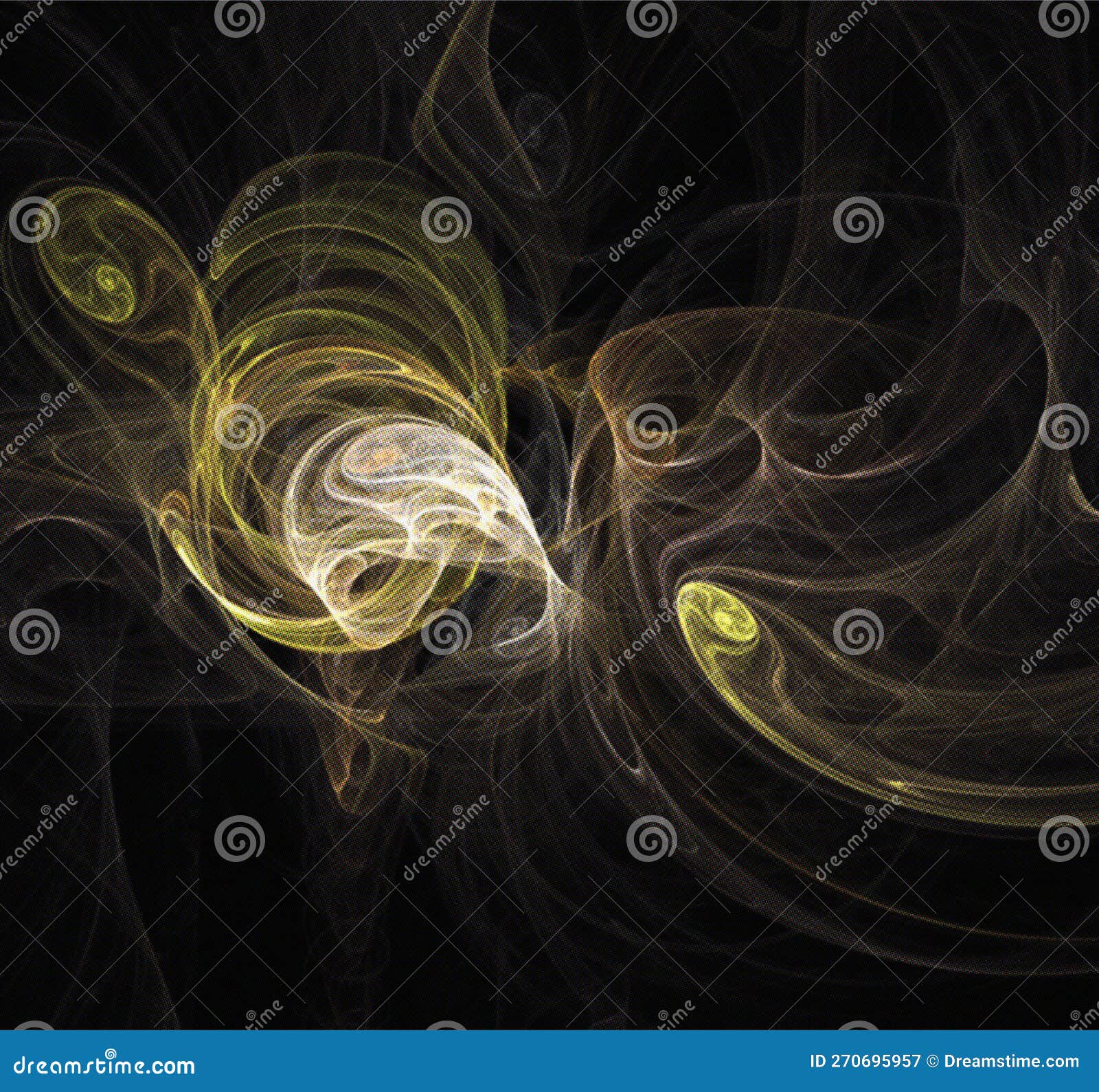 Bright White-yellow Abstract Pattern on Black, Color Digital Graphics ...