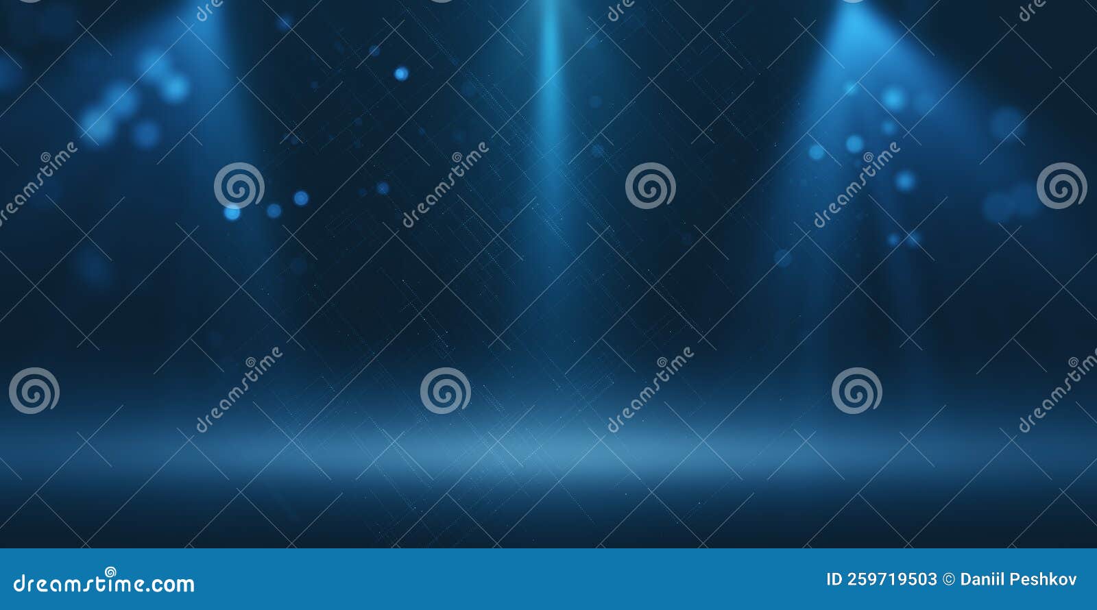 Bright Wide Blue Backdrop with Spotlight. Stage and Music Concept Stock ...