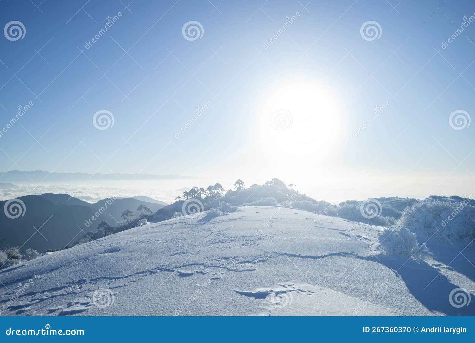 Bright Winter Sun Mountain Landscape Stock Photo - Image of vacation ...