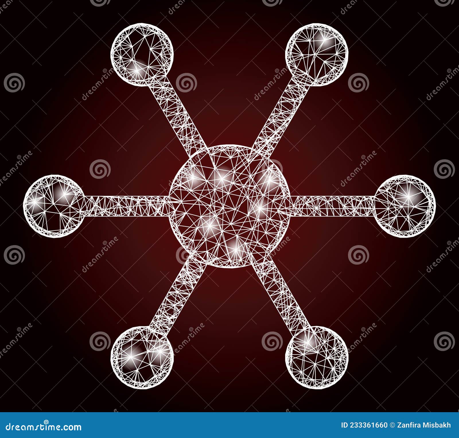 Glossy Linear Mesh Central Node with Lightspots Stock Vector ...