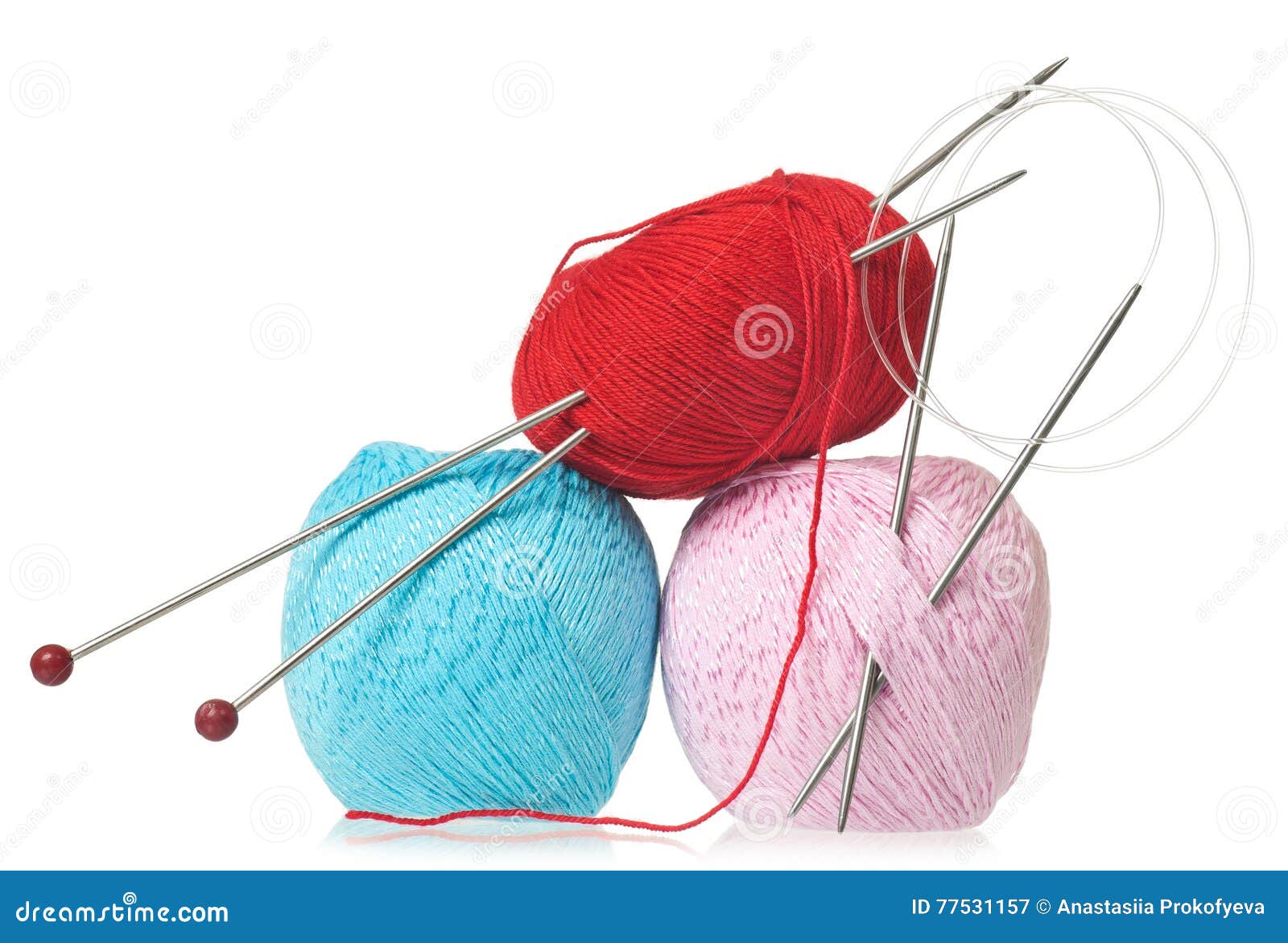 Bright woolen threads stock image. Image of knitting - 77531157
