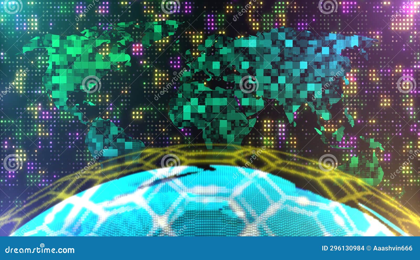 Bright World Map Background with Blur Effect Stock Illustration ...