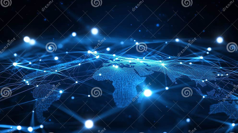 A Bright World Map Displayed on a Dark Background, Symbolizing ...