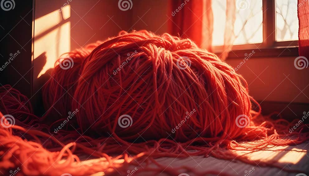 Bright Yarn or Thread, with a Textured Stock Illustration ...