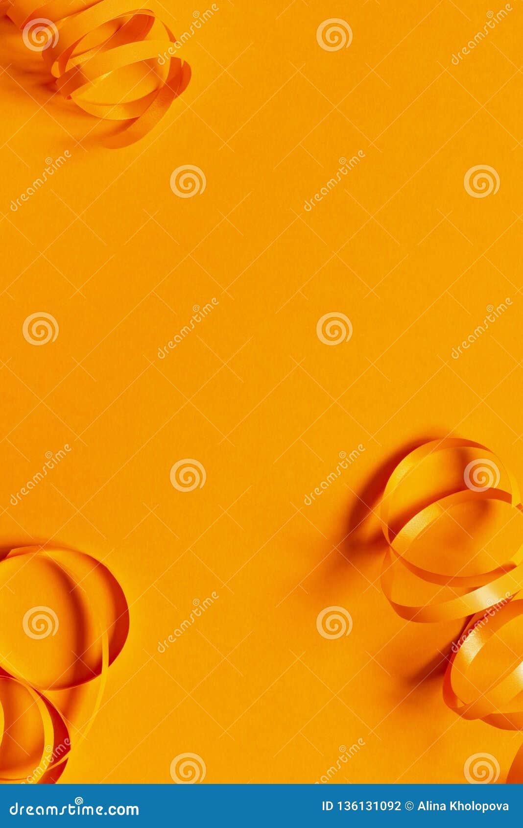 Bright Yellow Background Decorated with Streamers Stock Photo - Image ...