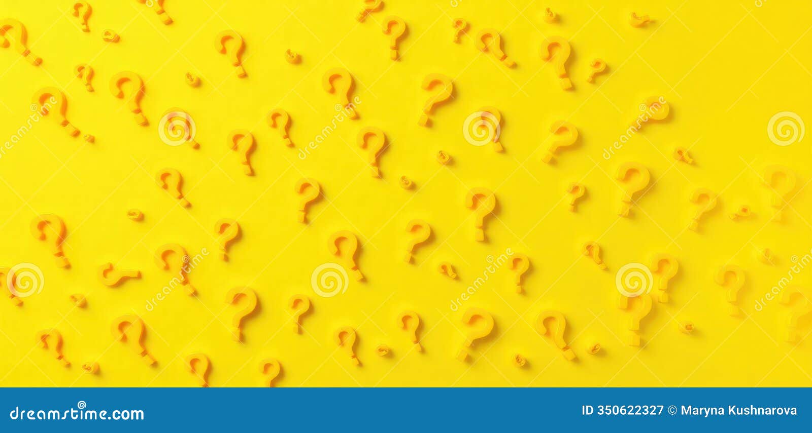 Bright Yellow Background Displays Many Yellow Question Marks. Pattern ...