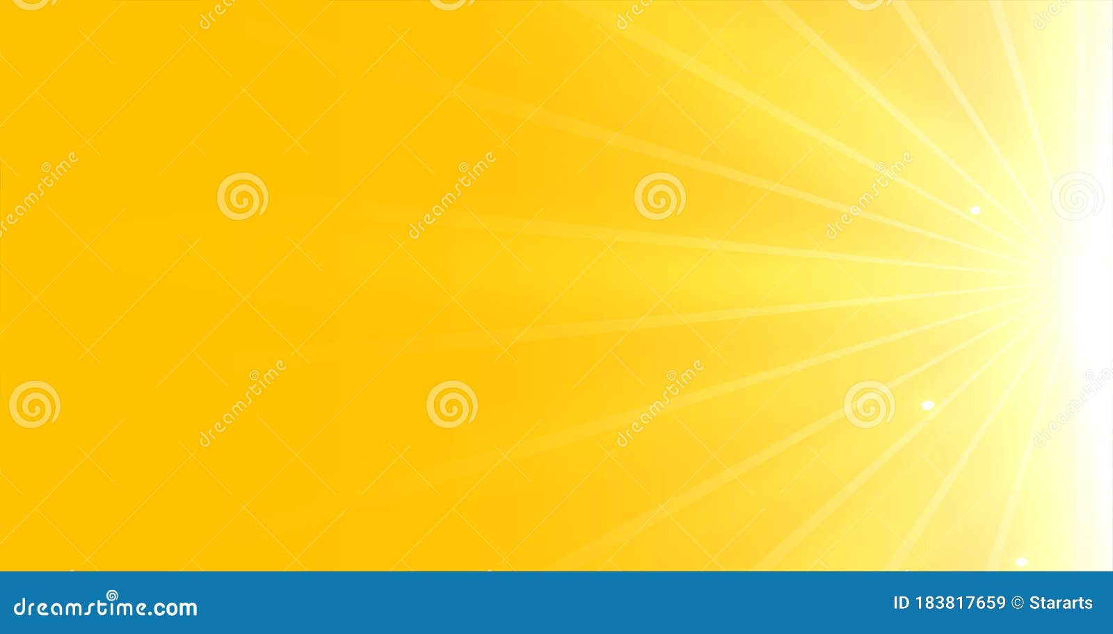 Bright Yellow Background with Glowing Rays Light Stock Vector ...