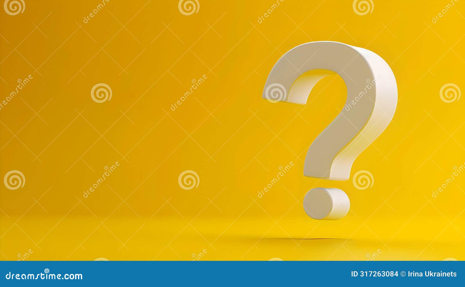 Bright Yellow Background with a White Question Mark Centered ...