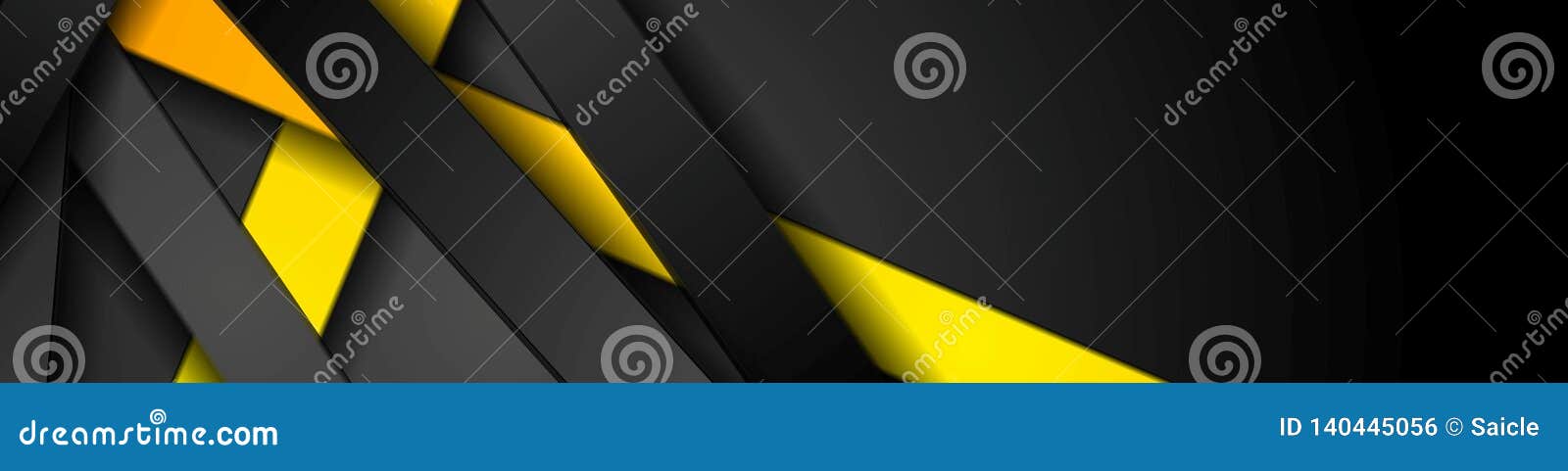 Bright Yellow and Black Stripes Abstract Tech Banner Stock Vector ...