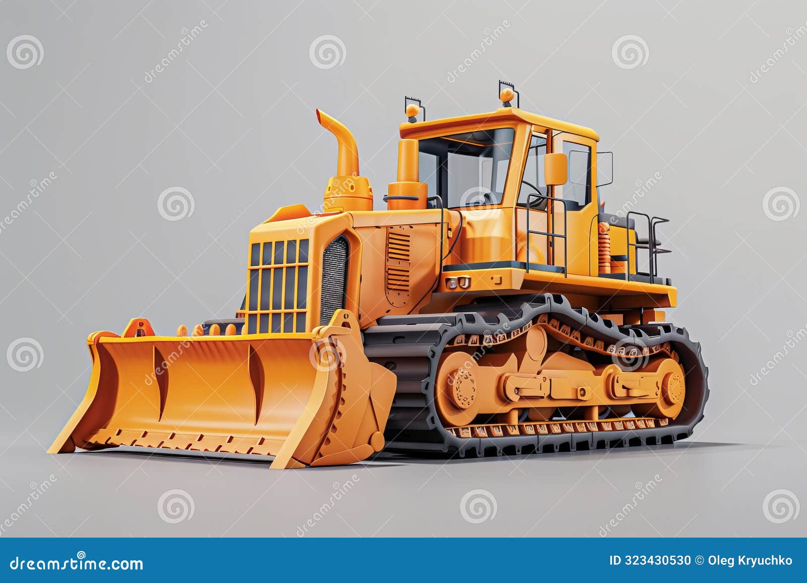 Bright Yellow Bulldozer Designed in a Detailed 3D Render Style for ...