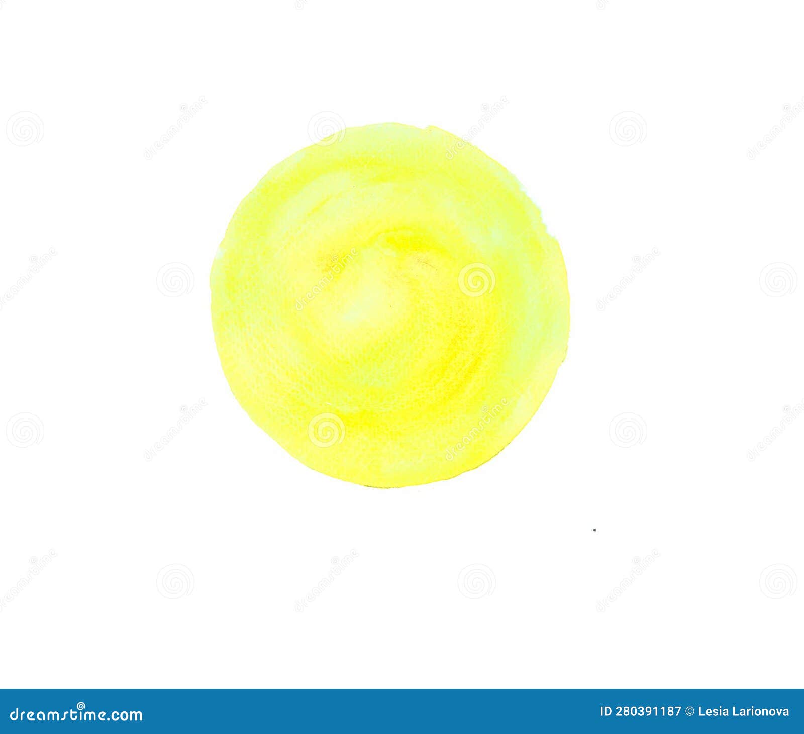 Bright Yellow Circle Isolated on White Background. Stock Illustration ...
