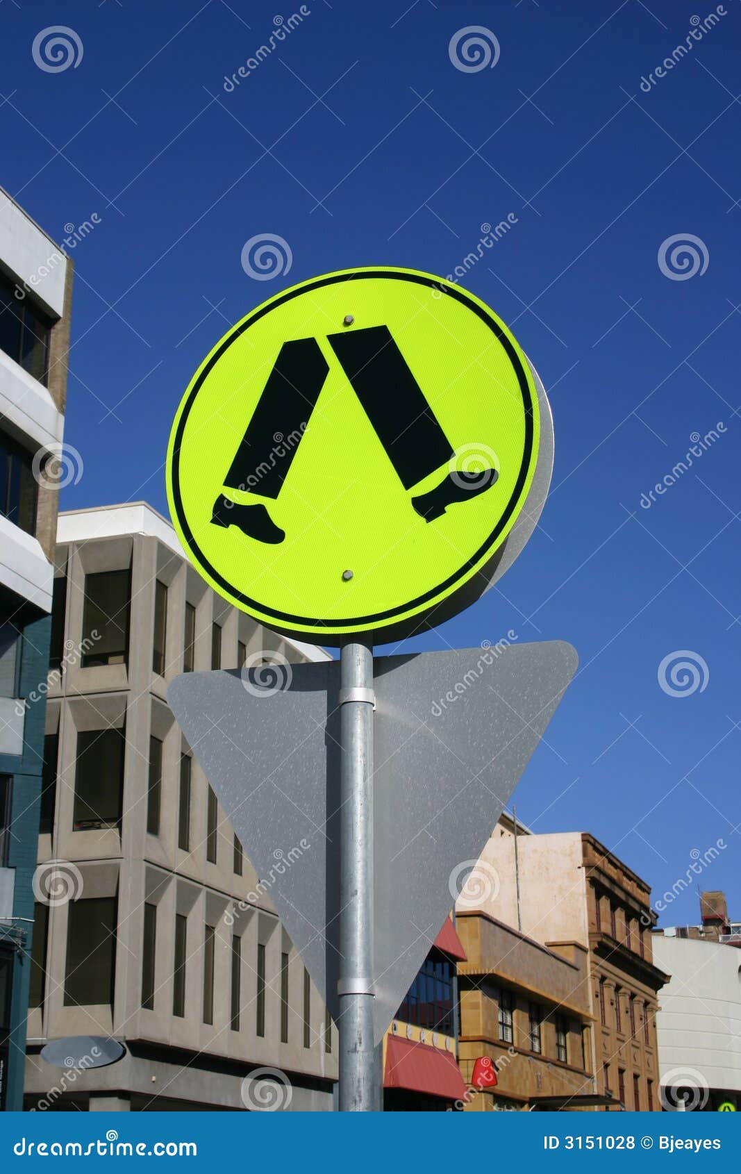 Bright Yellow Crossing Sign Stock Photo - Image of safety, traffic: 3151028