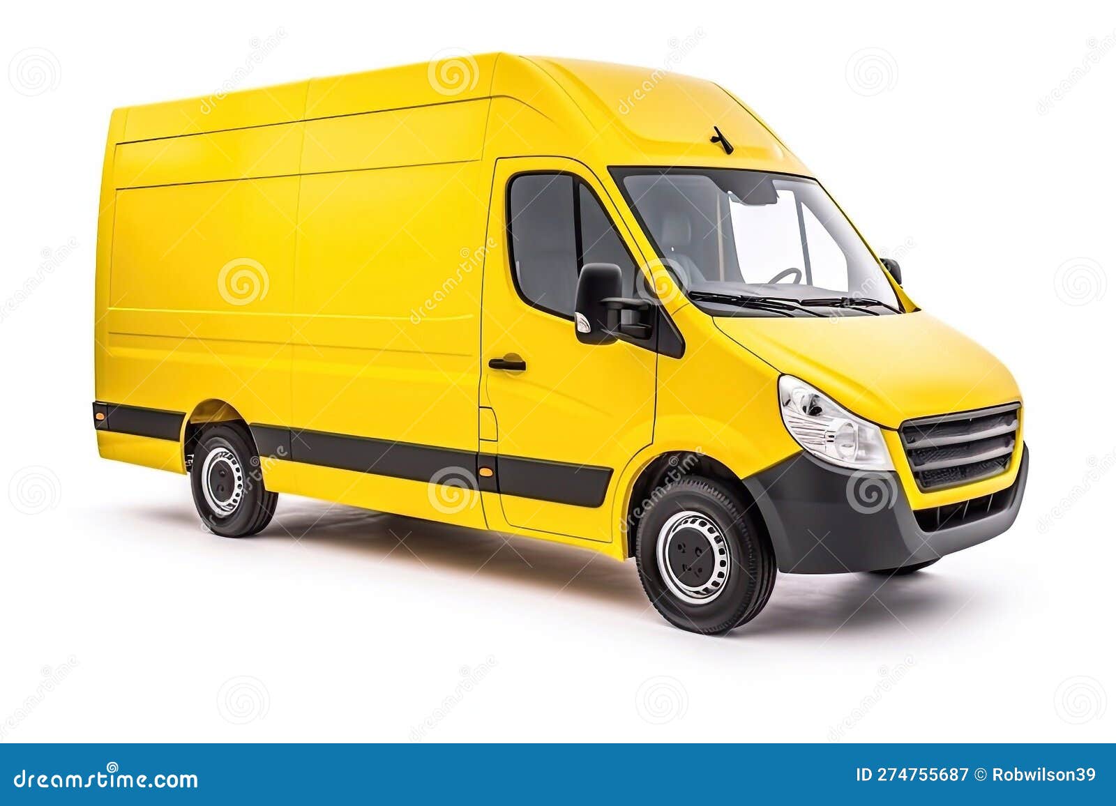 Yellow Delivery Van Isolated on White Background, Generative AI Stock ...