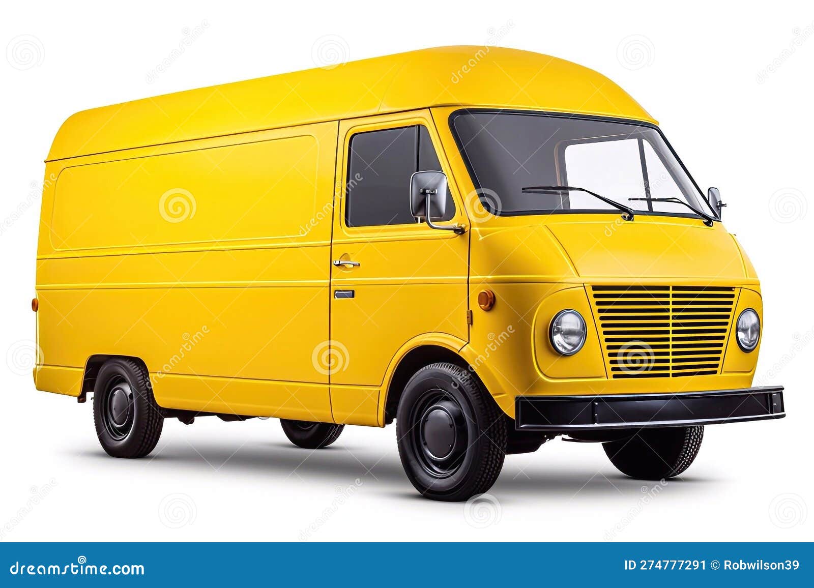 Yellow Delivery Van Isolated on White Background, Generative AI Stock ...