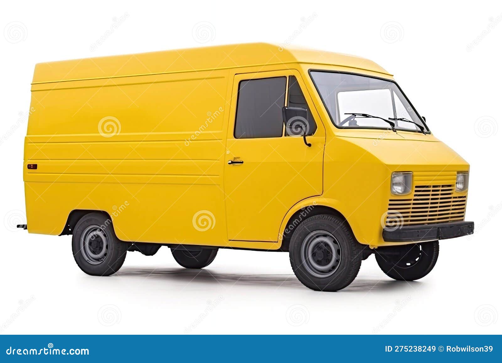 Yellow Delivery Van Isolated on White Background, Generative AI Stock ...