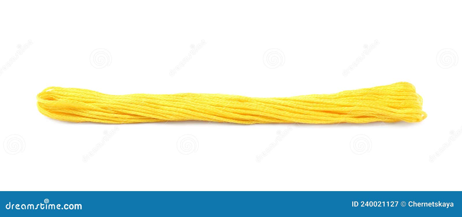 Bright Yellow Embroidery Thread on White Background Stock Image - Image ...