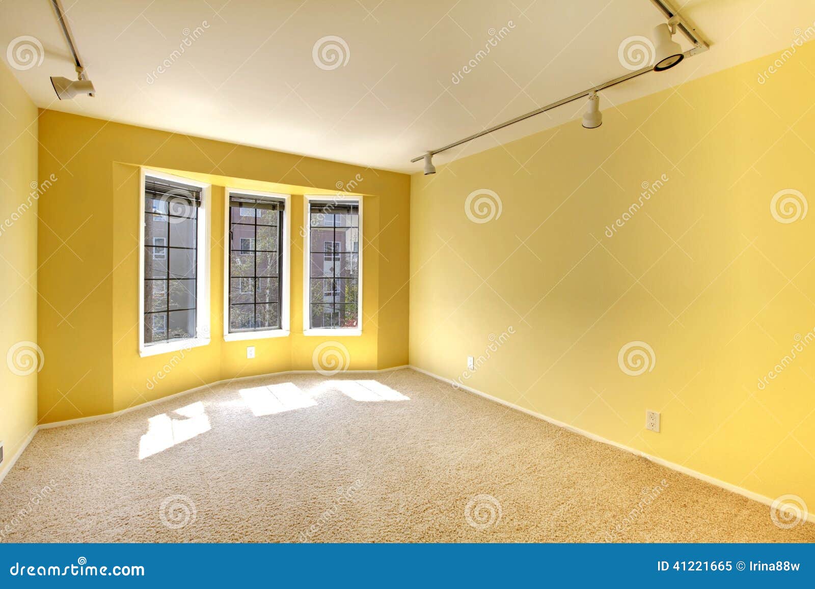 Bright yellow empty room stock image. Image of american - 41221665