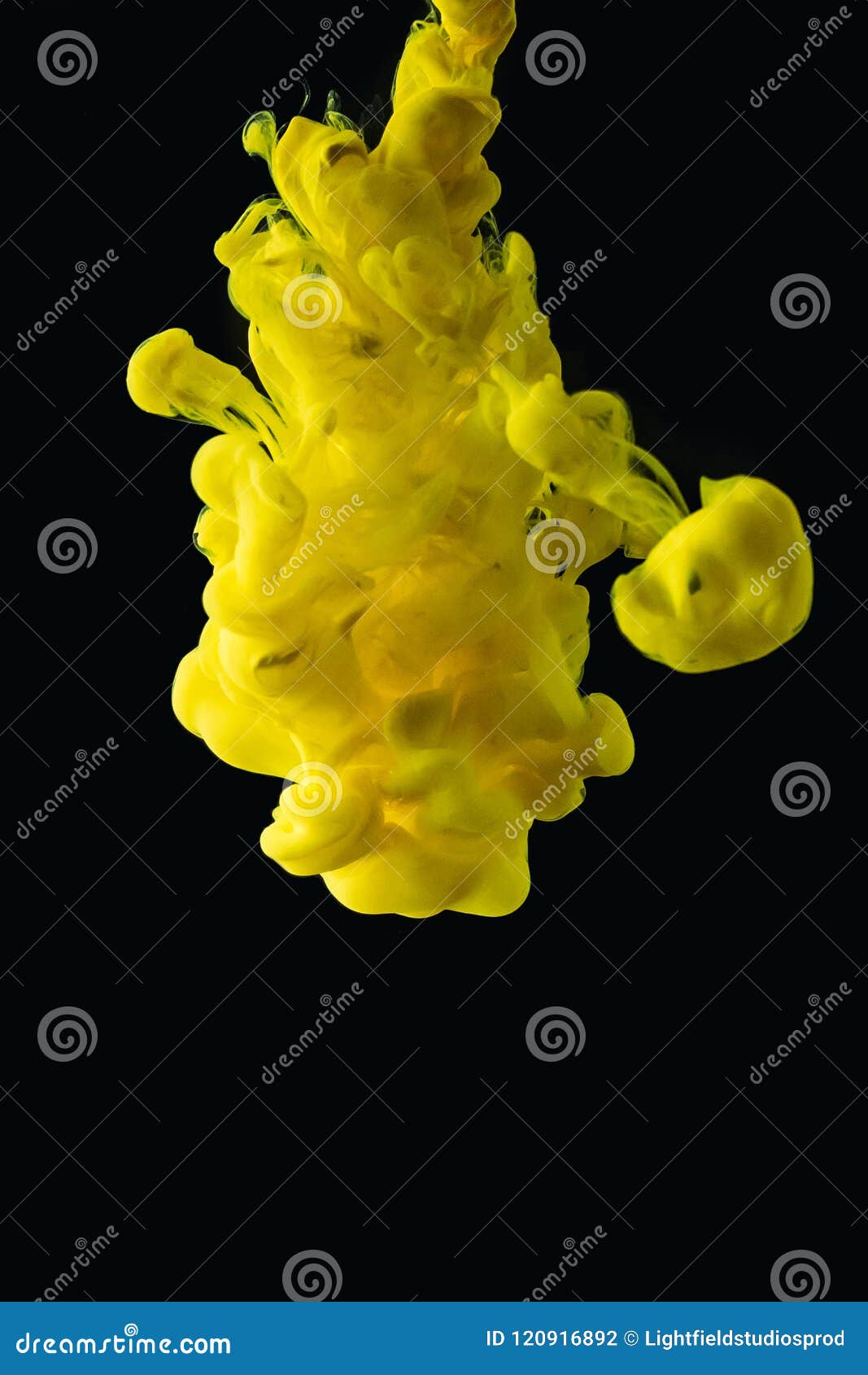 Bright Yellow Flowing Paint Explosion Stock Photo - Image of colored ...
