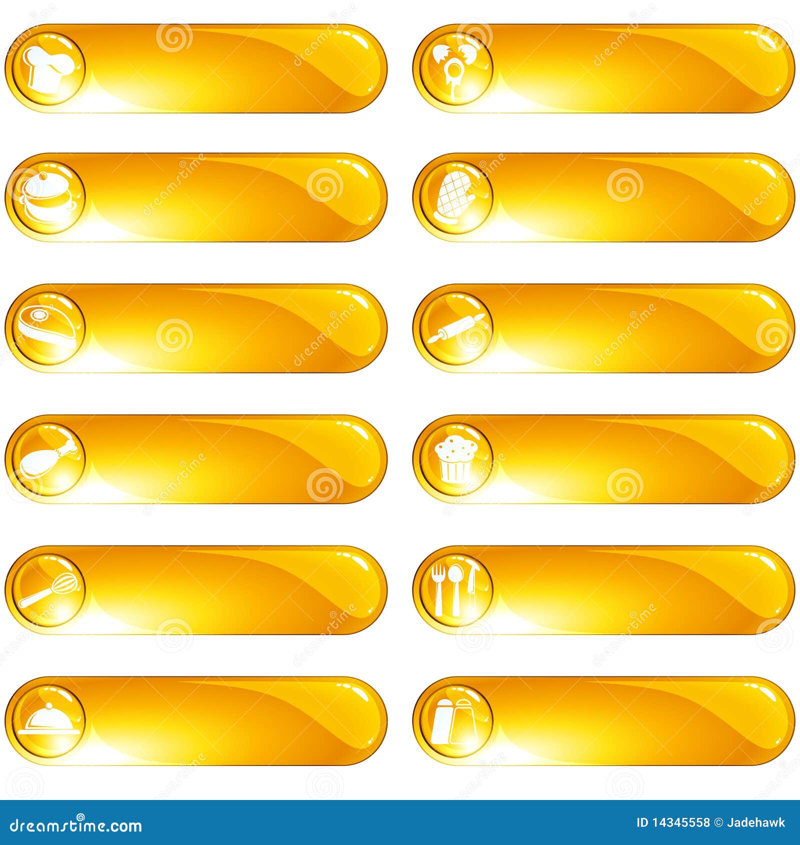 Bright Yellow Glossy Food Labels Stock Vector - Illustration of fork ...