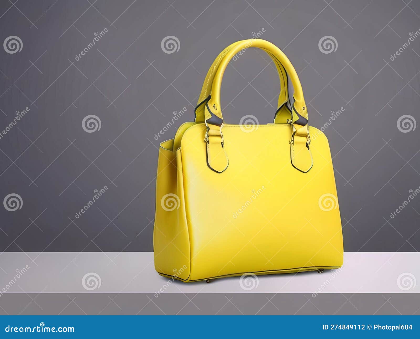 A Bright Yellow Handbag that Takes the Show. Stock Illustration ...