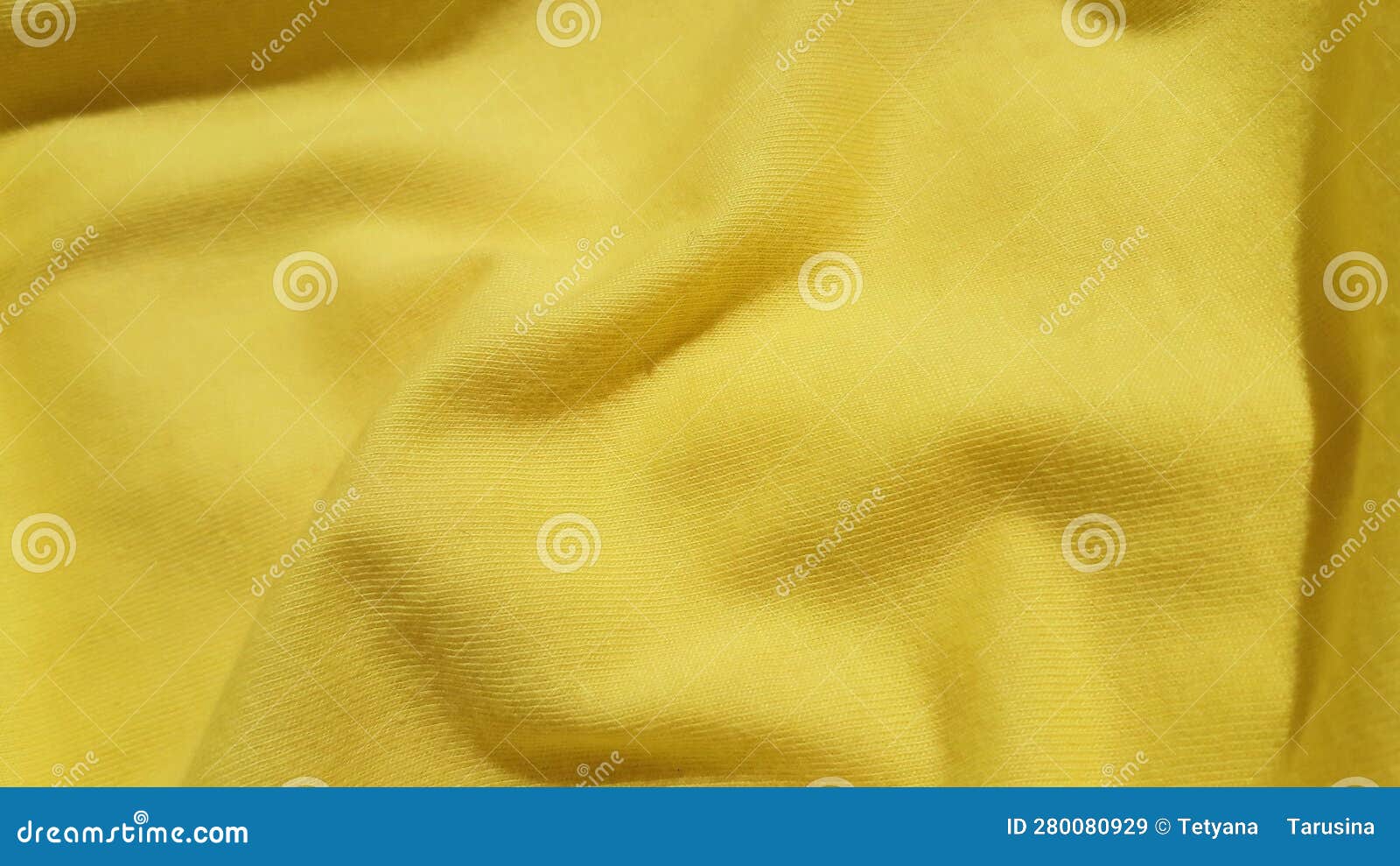 Bright Yellow Knitted Cotton Fabric. Textile Background. Stock Image ...