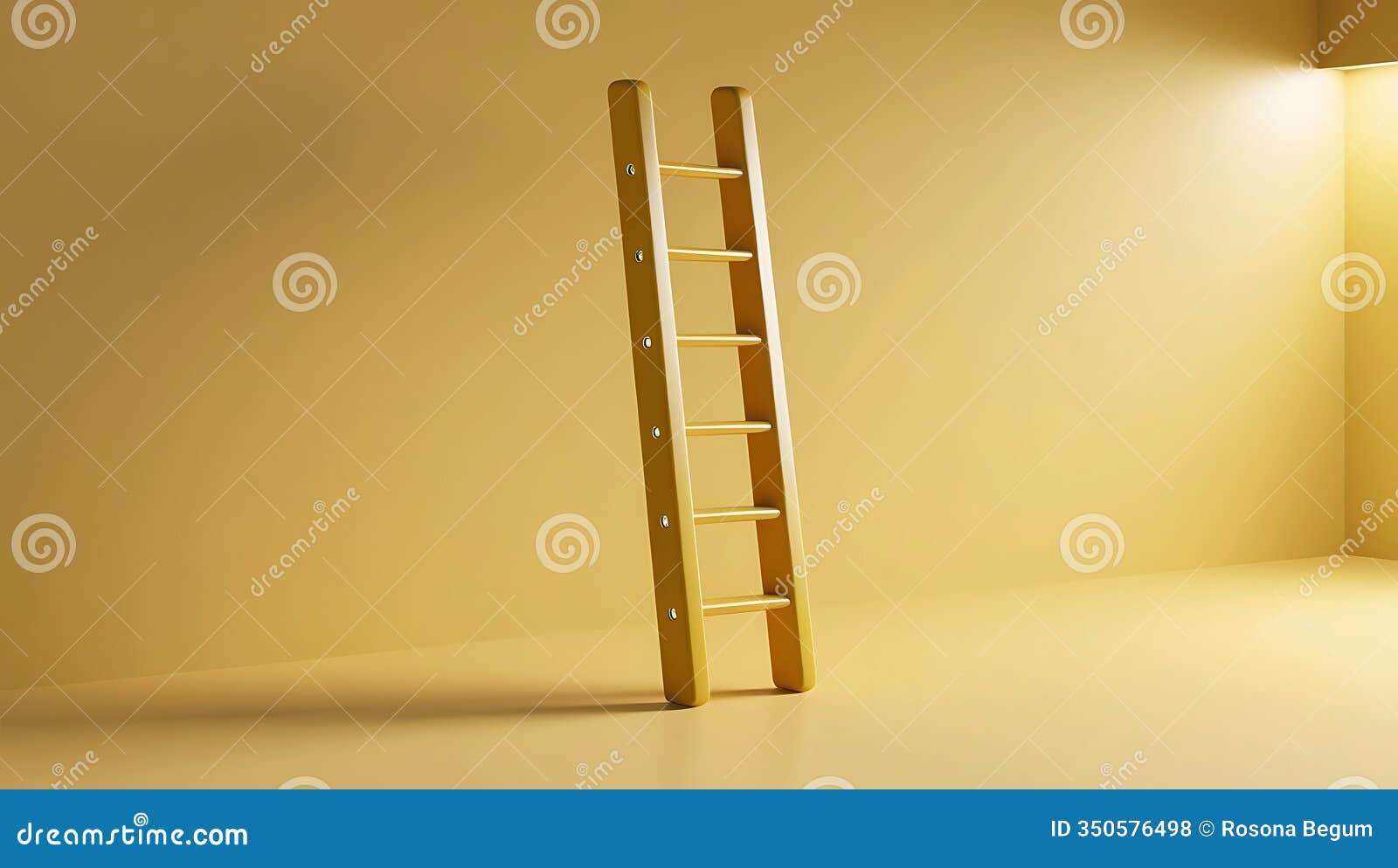 Bright Yellow Ladder Represents Growth and Success Stock Illustration ...