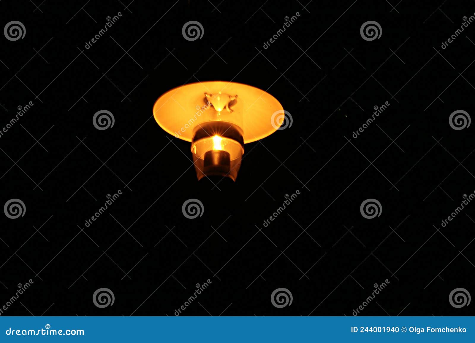 Bright Yellow Lamp in Dark Night Stock Photo - Image of beautiful ...