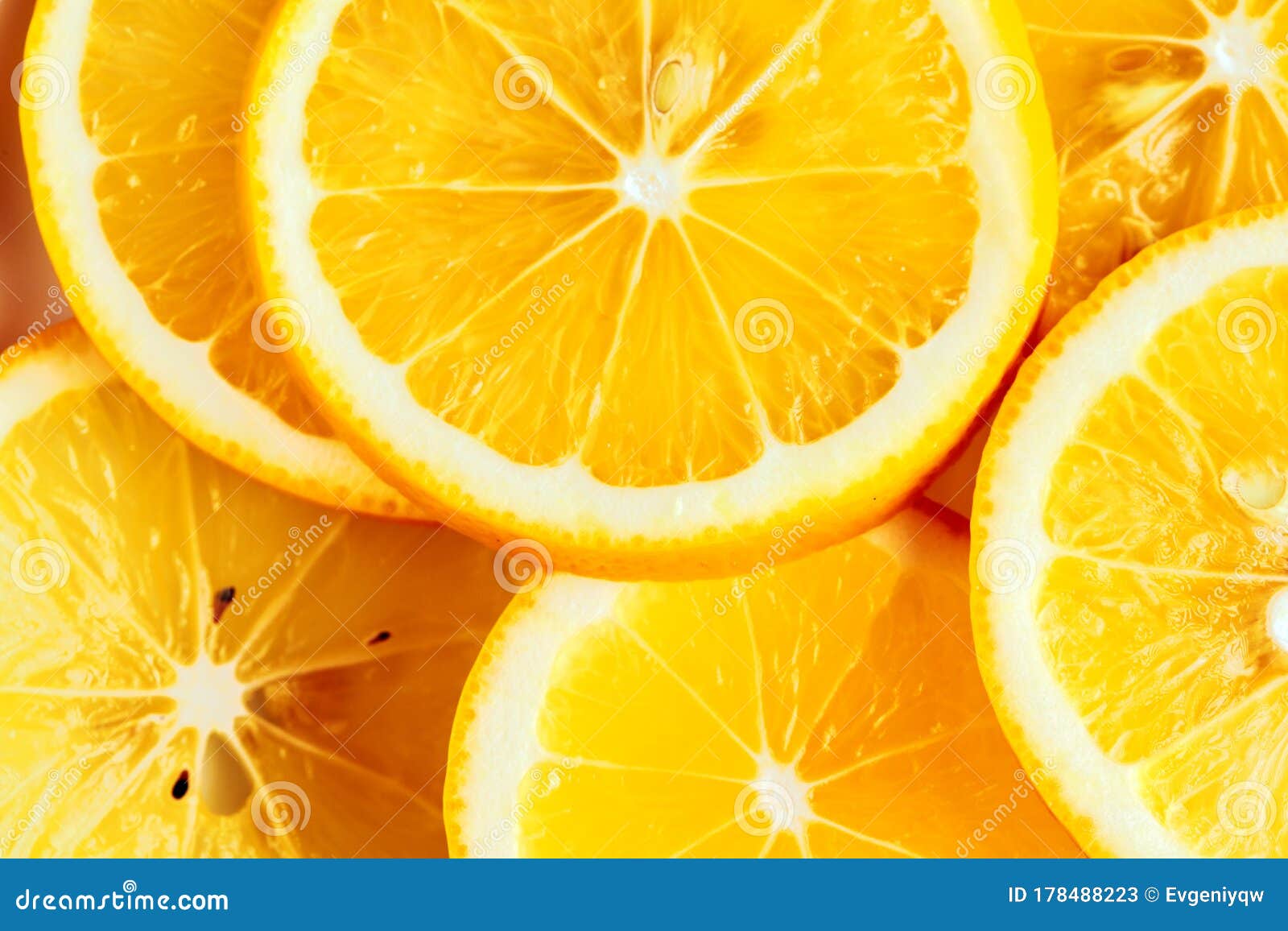 Bright Yellow Lemon. Close-up of a Lemon Slice Stock Image - Image of ...