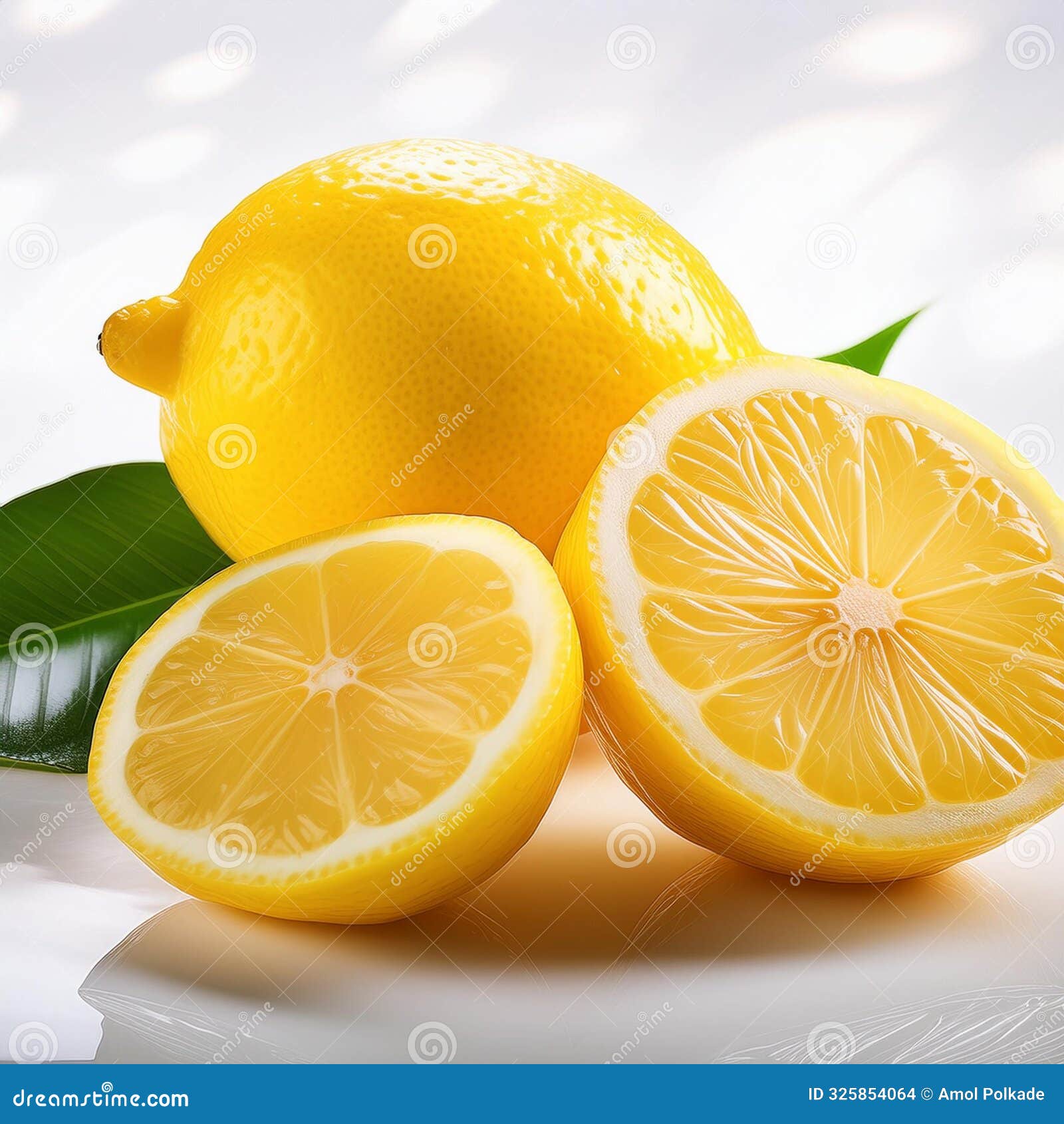 A Bright Yellow Lemon on White Stock Photo - Image of lemon, bright ...