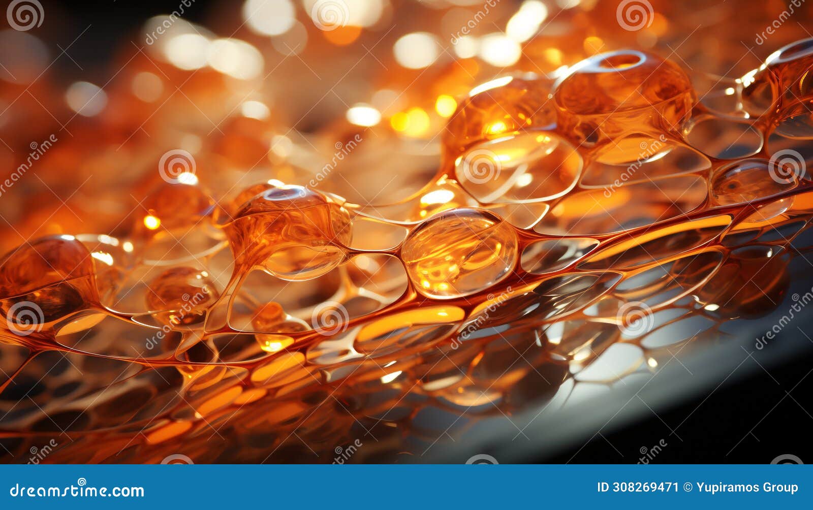 Bright Yellow Liquid Drop Reflects Vibrant Colors in Glass Sphere ...