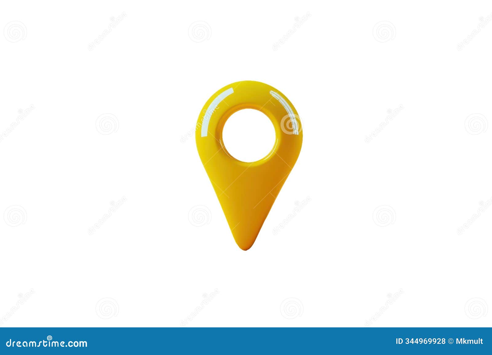 Bright Yellow Location Pin Icon , Symbolizing Mapping Technology Stock ...
