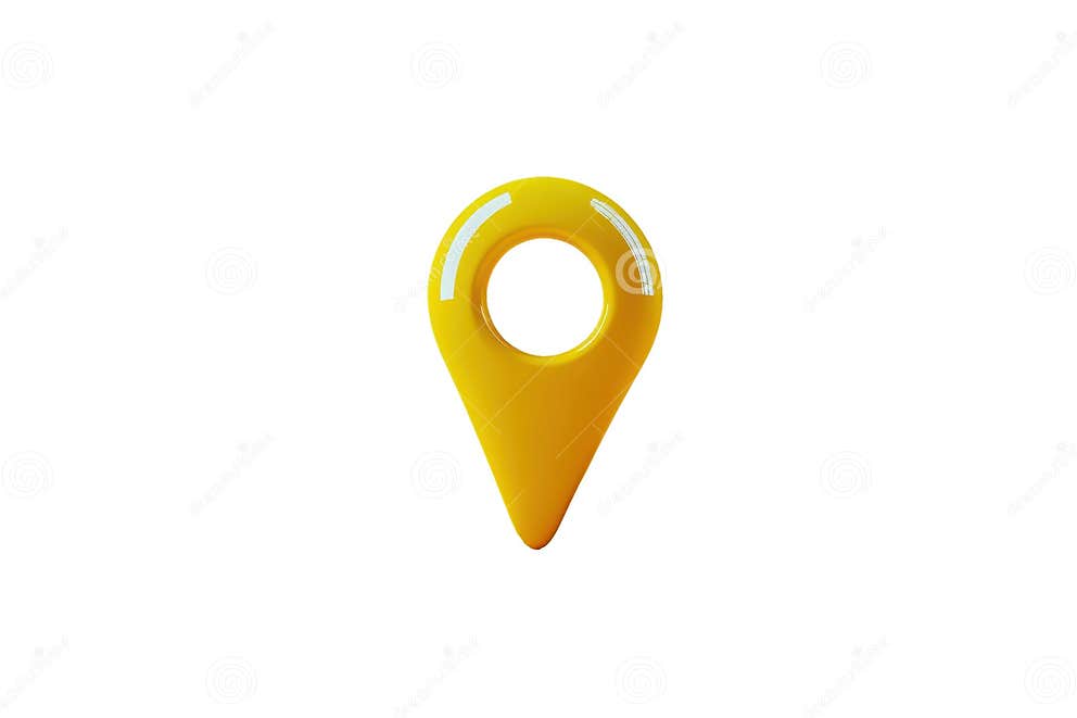 Bright Yellow Location Pin Icon , Symbolizing Mapping Technology Stock ...