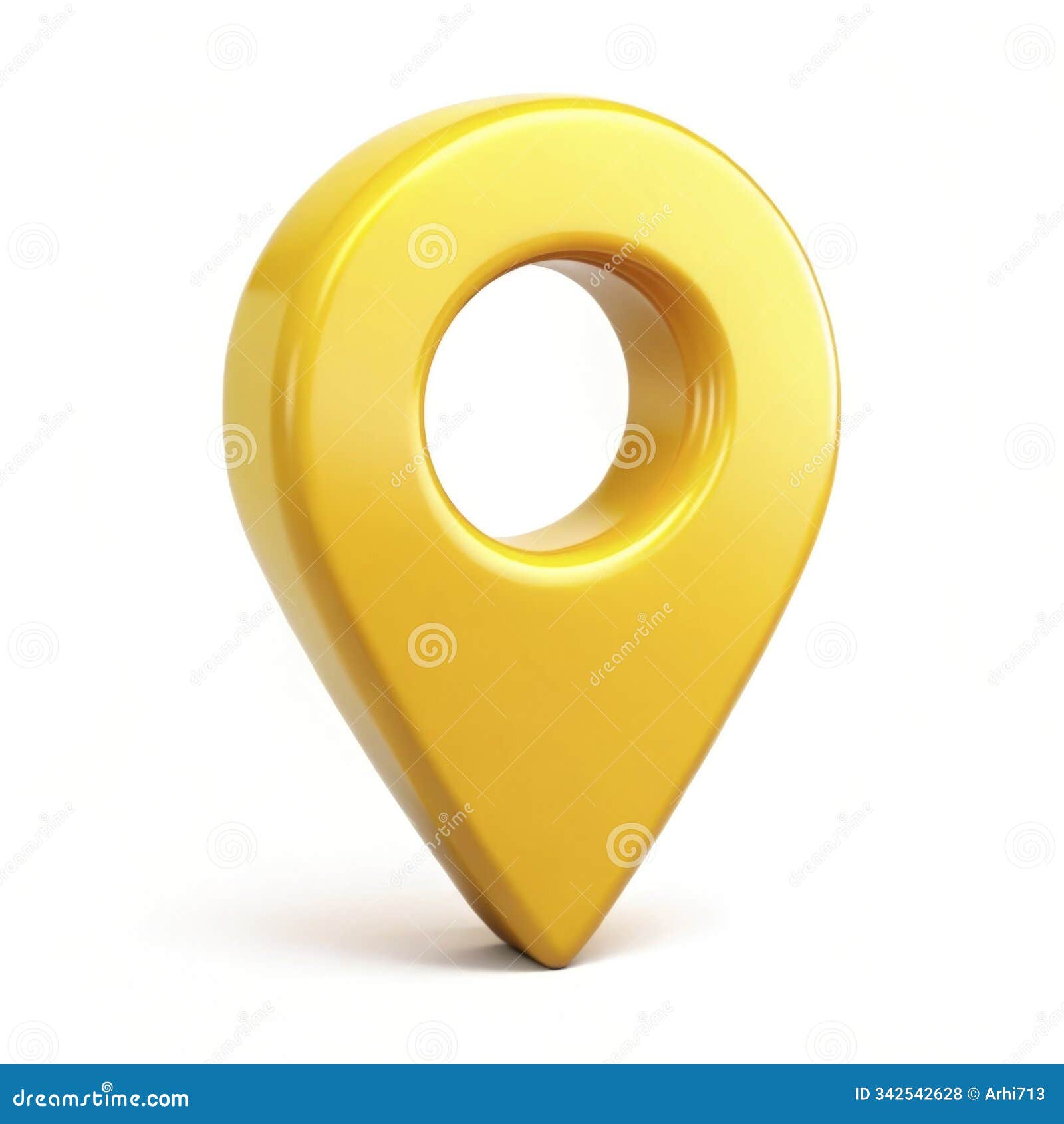 Bright Yellow Location Pin on a White Background, Symbolizing Global ...