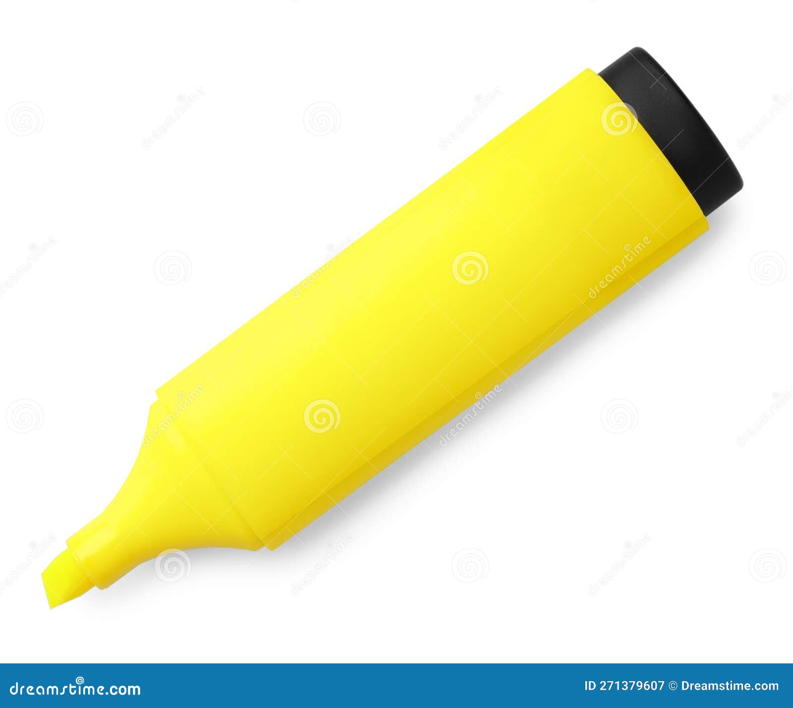 Bright Yellow Marker Isolated on White, Top View Stock Image - Image of ...