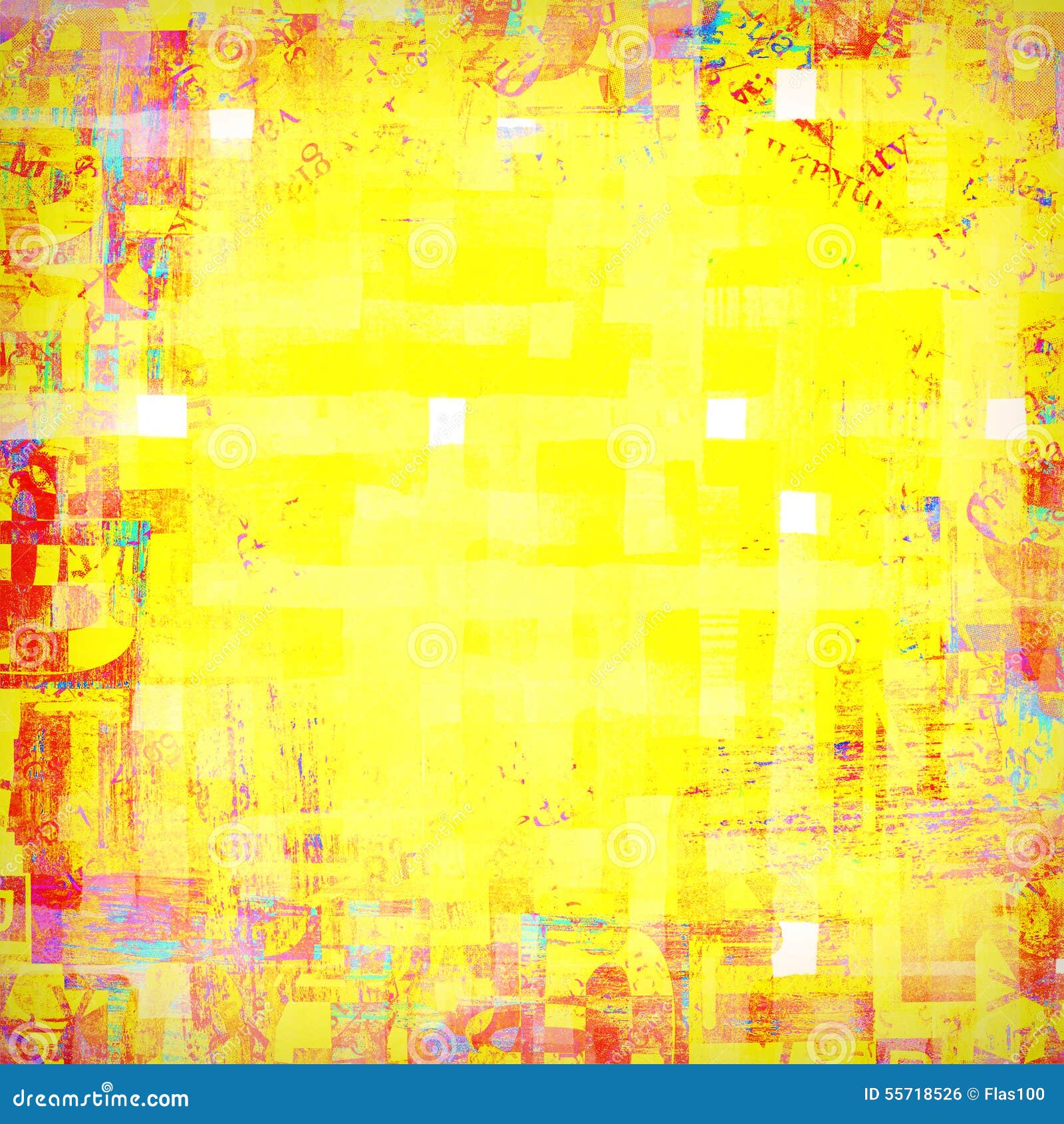 Bright Yellow Newspaper, Magazine Collage Letters Stock Illustration ...