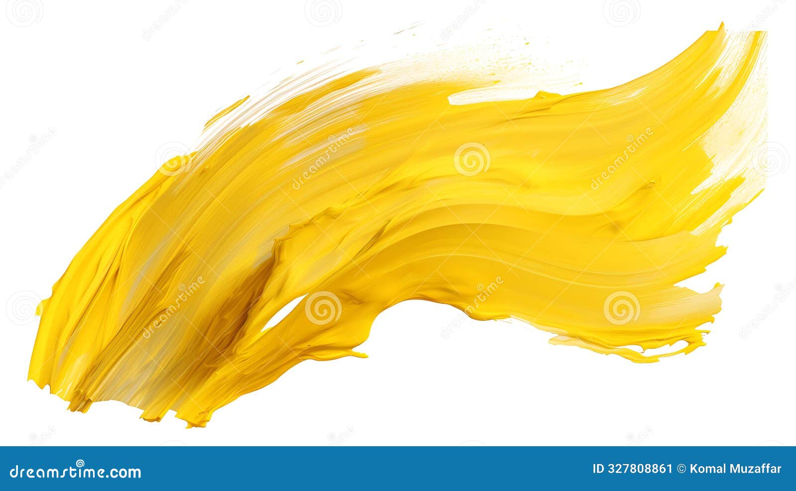 Bright Yellow Paintbrush Stroke, Clear and Isolated on Transparent ...