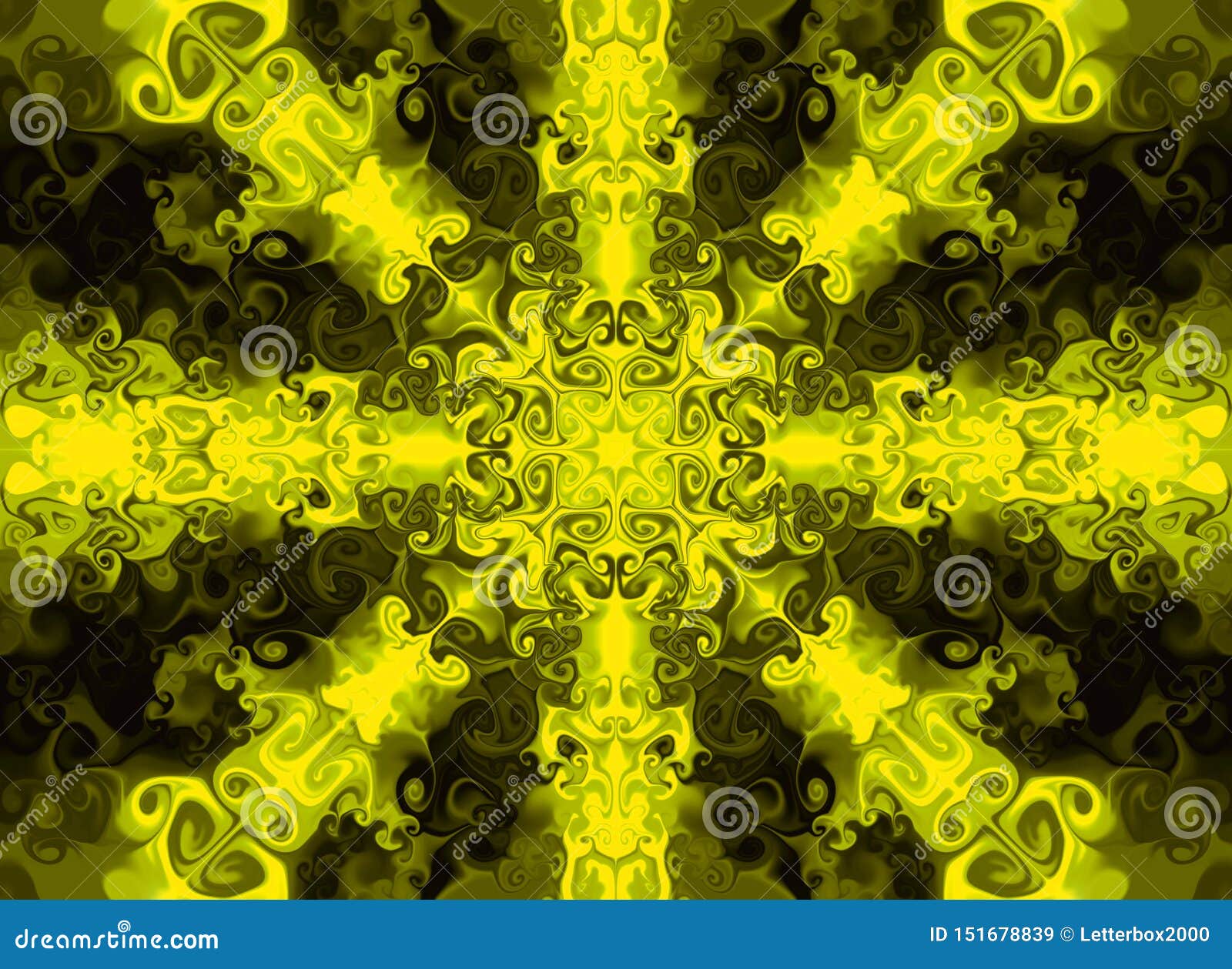 Bright Yellow Pattern on Black Background. Stock Illustration ...