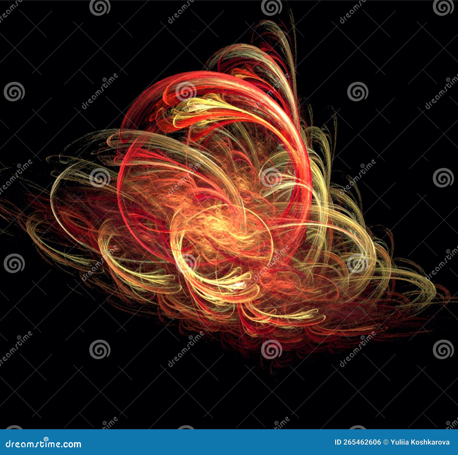 Bright Yellow-red Abstract Pattern on Black, Color Digital Graphics ...