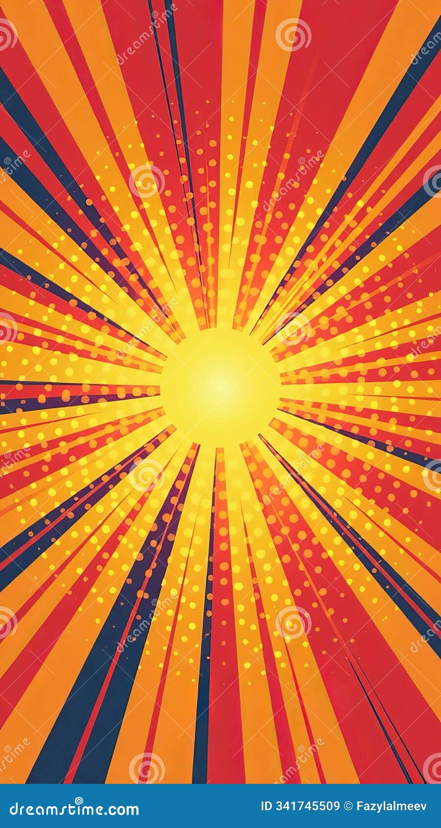 A Bright Yellow and Red Explosion with a Black Outline Stock ...