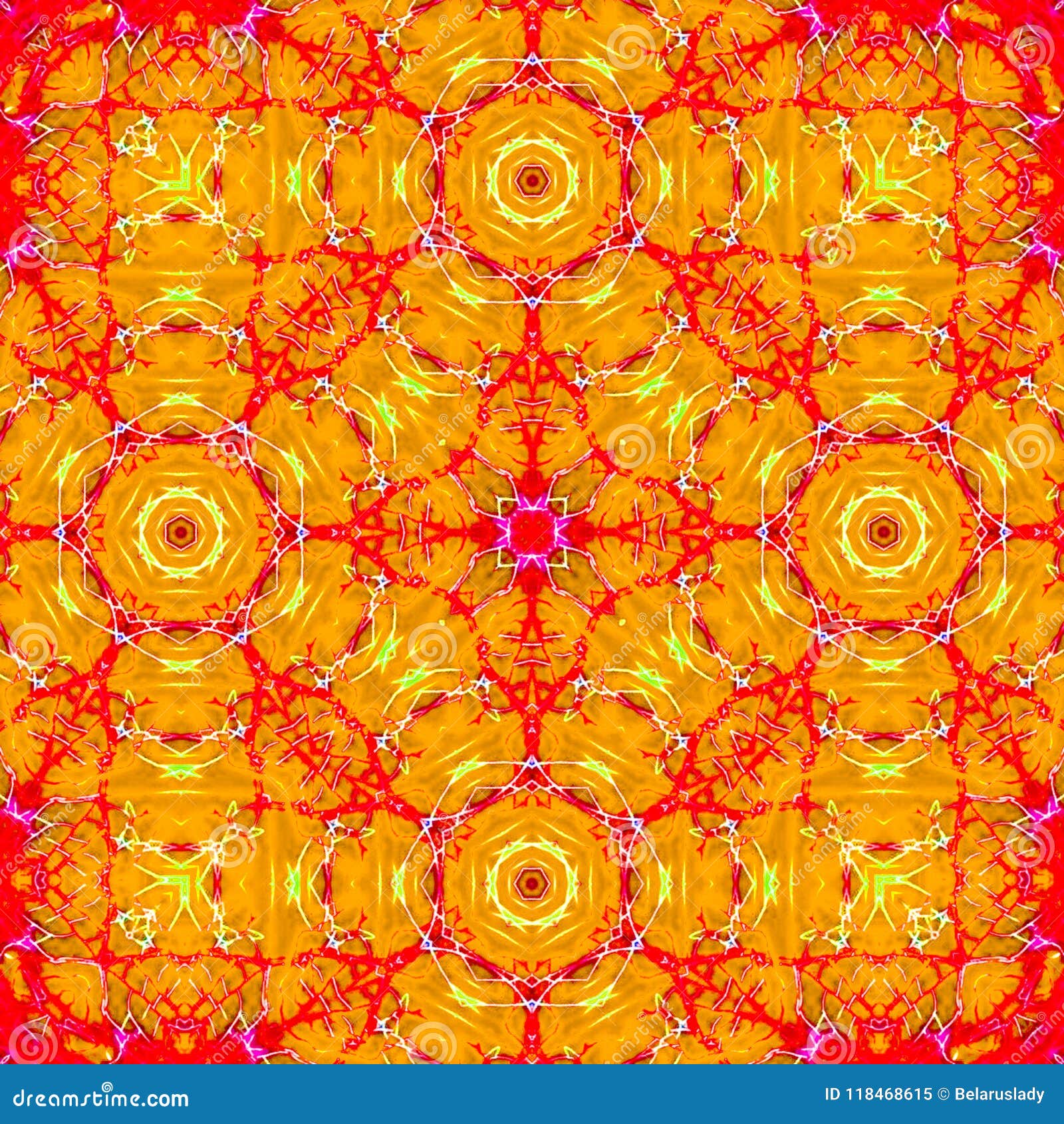 Bright Yellow and Red Saturated, Oriental Orange Pattern Stock ...